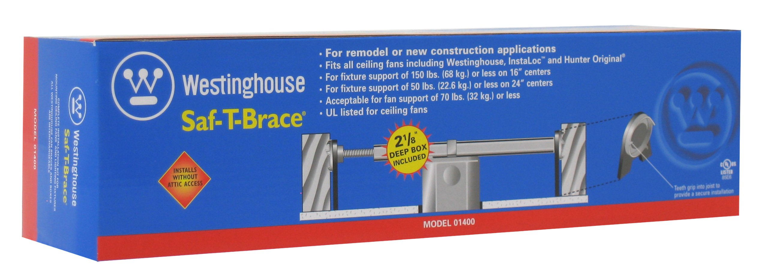 Westinghouse 140000 Lighting 0140000 Saf-T-Brace for Ceiling Fans, Metalic