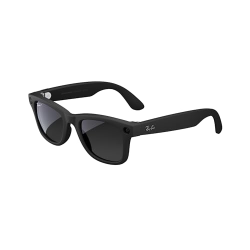 Meta Regular Square Sunglasses, Wayfarer, Matte Black/Polarized Gradient Graphite, Regular (Renewed)