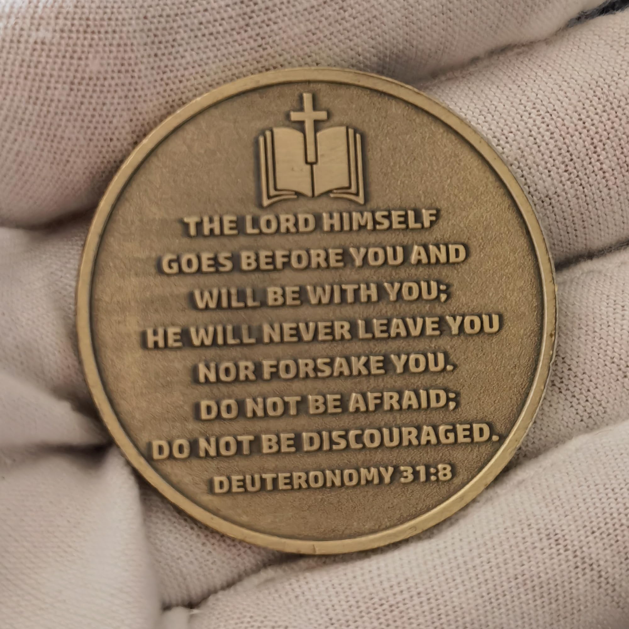 Rooted in Christ The Lord is My Rock, My Fortress, My Deliverer Faith-Based Christian Challenge Coin Bible Verse Gift (Single Coin)