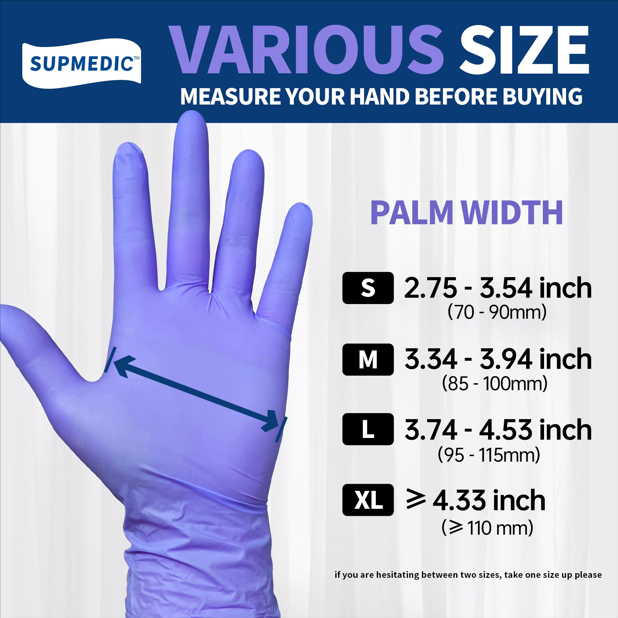 Supmedic Nitrile Exam Gloves, 3.5 Mil Powder-Free Food Safe Cleaning First Aid Disposable Medical Glove, Purple 100 Pcs (Medium)