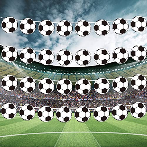Soccer Banner, Soccer Party Decorations, 32 Pcs Paper Soccer Form a or some String of Soccer Banner, Cheer for Soccer Match and 2022 World Cup, Suitable for Bars, Soccer Decorations for party and Home