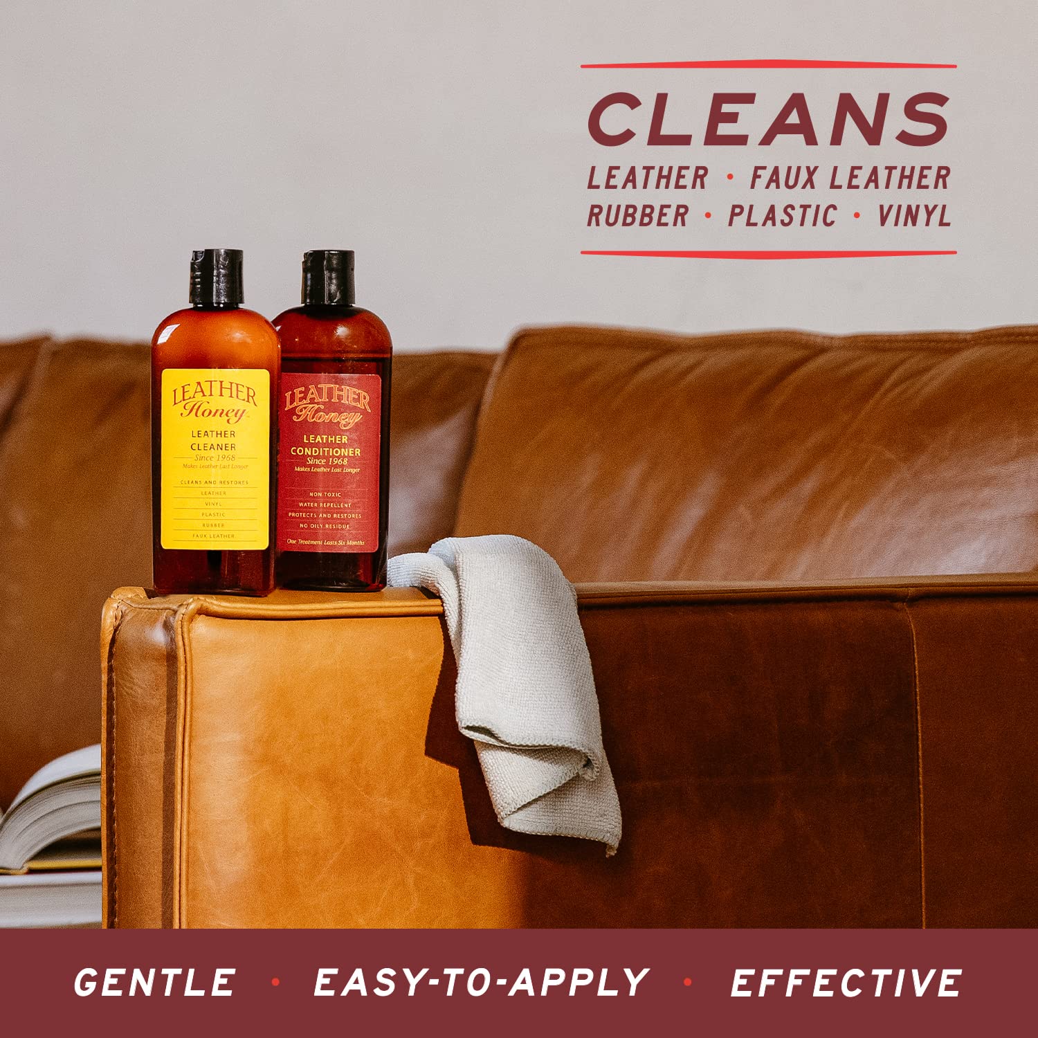 Leather Honey Cleaner Wipes with 8oz Cleaner