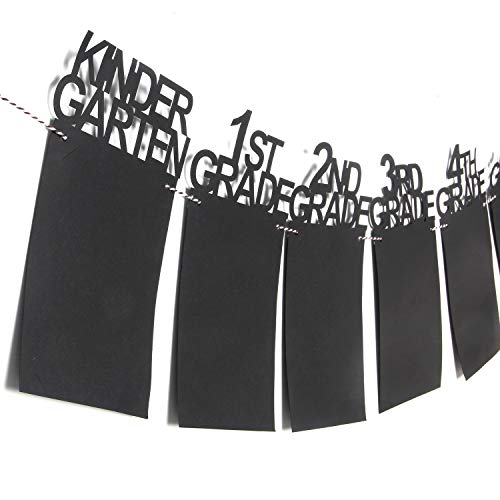 INNORU Graduation Photo Banner, Black 1st - 12th Grade Banner Congrats Graduate Sign - Grad Photo Props Decorations Supplies