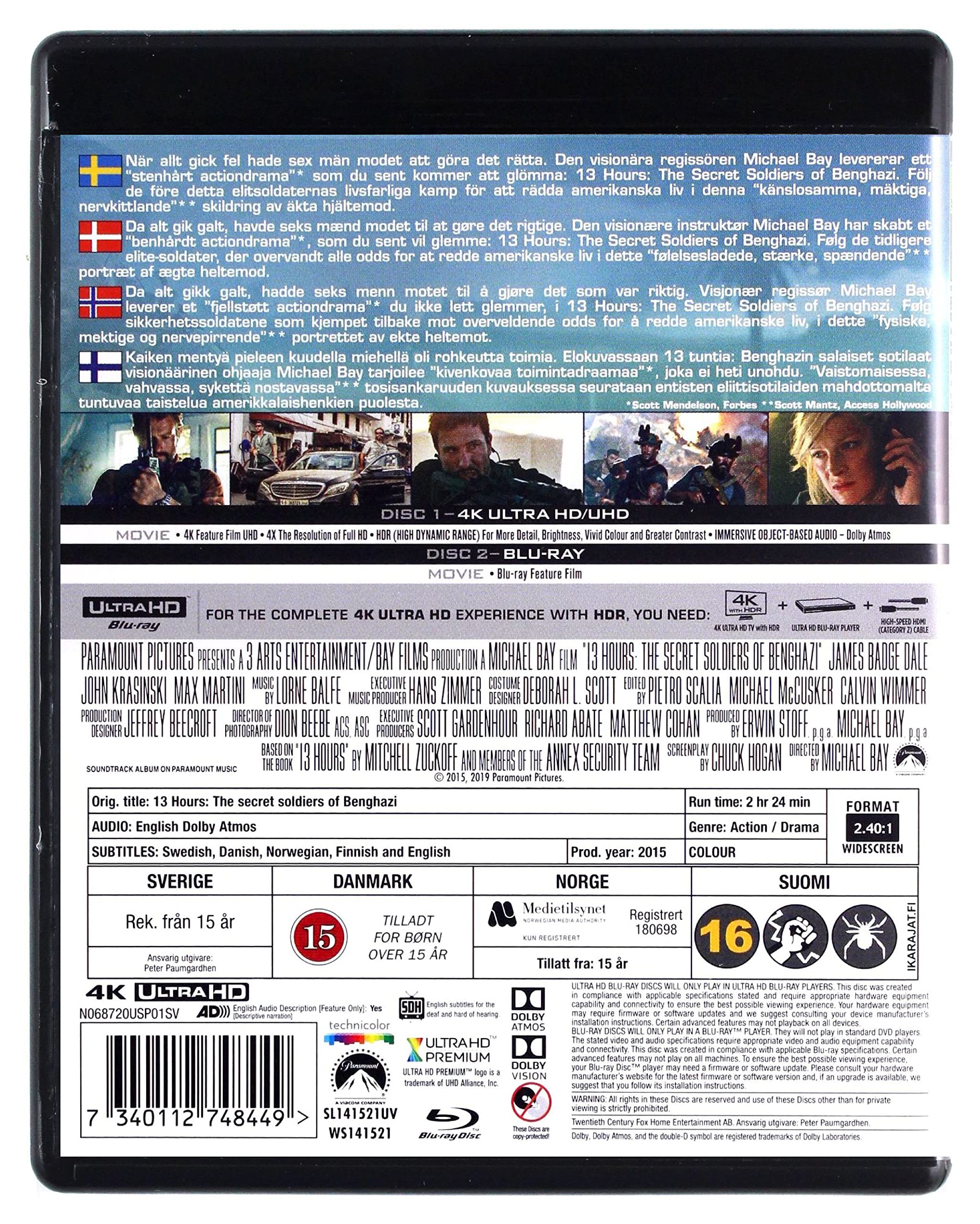 13 Hours: The Secret Soldiers of Benghazi (4K UHD + Digital)