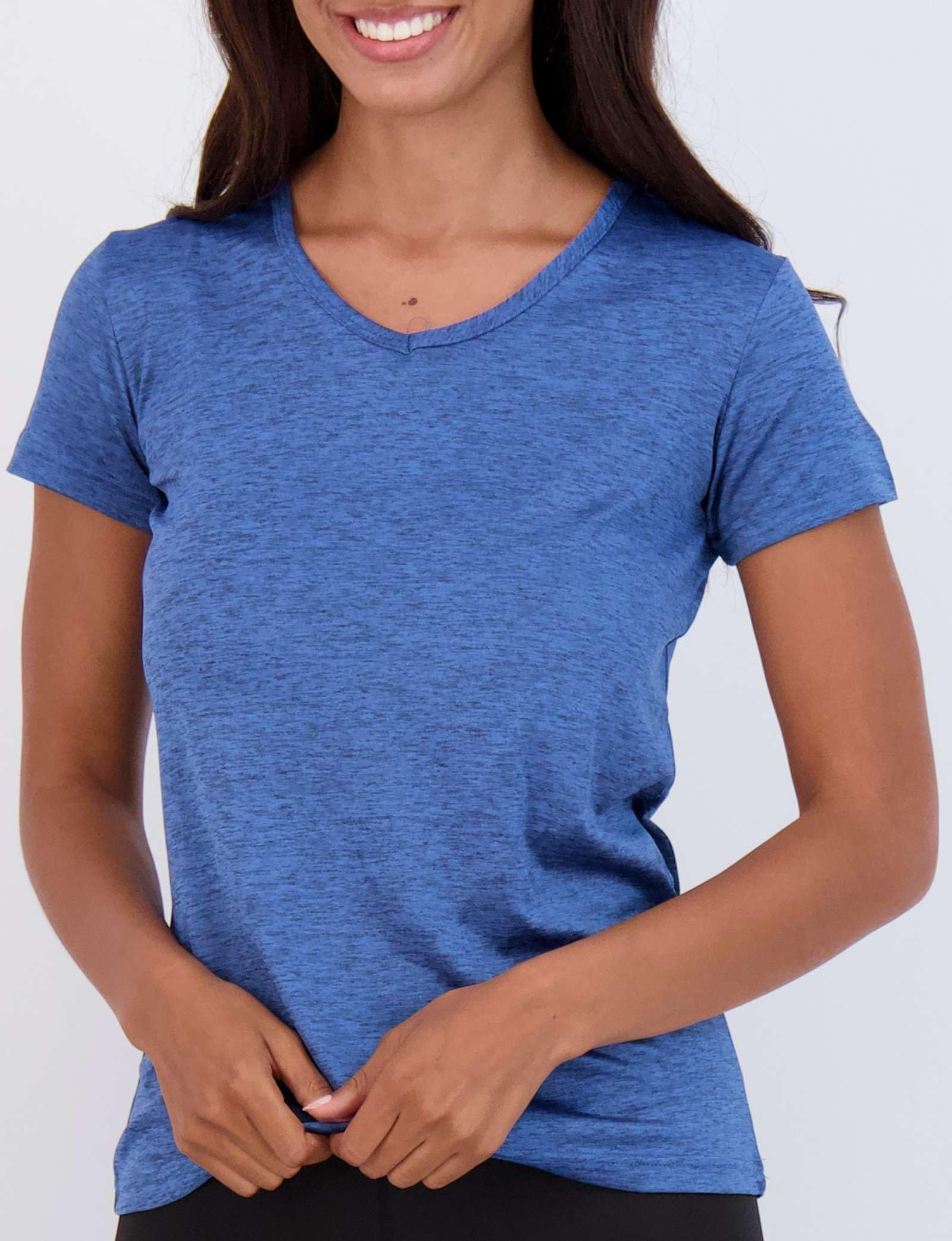 Real Essentials Womens V Neck T-Shirt Ladies Yoga Top Athletic Tees Active Wear Gym Workout Zumba Exercise Running Essentials Quick Dry Fit Dri Fit Moisture Wicking Basic Clothes, Set 7, M, Pack of 5