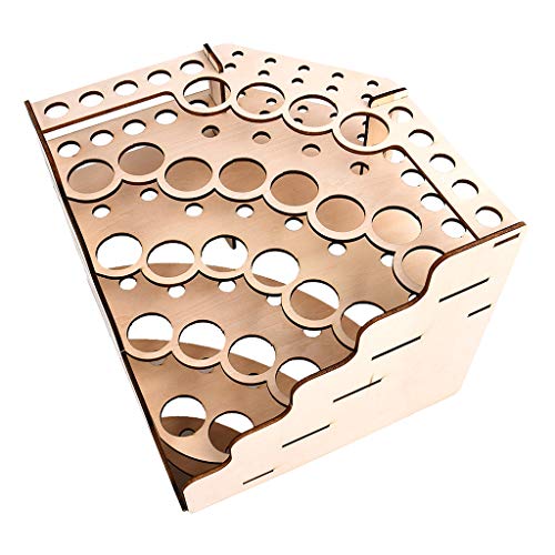 Tongina DIY Wood Paint Bottle Rack Modular Organizer Stand - Wood, 90 Deg 24 Holes