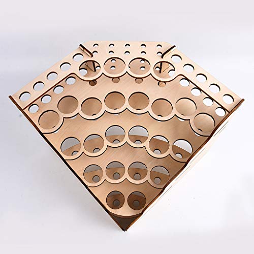 Tongina DIY Wood Paint Bottle Rack Modular Organizer Stand - Wood, 90 Deg 24 Holes