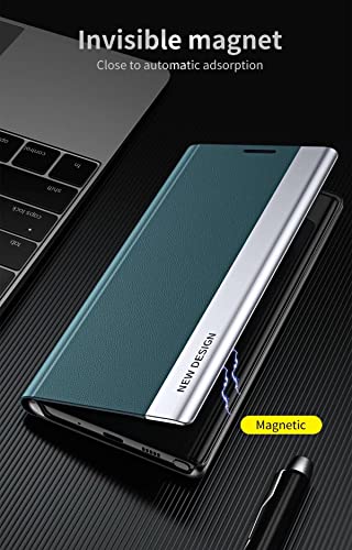 YukeTop Cover for Oppo Reno2 F Case, Smart Flip Case, with Stand, Leather + PC, Cover Protection for Oppo Reno2 F.(Green)