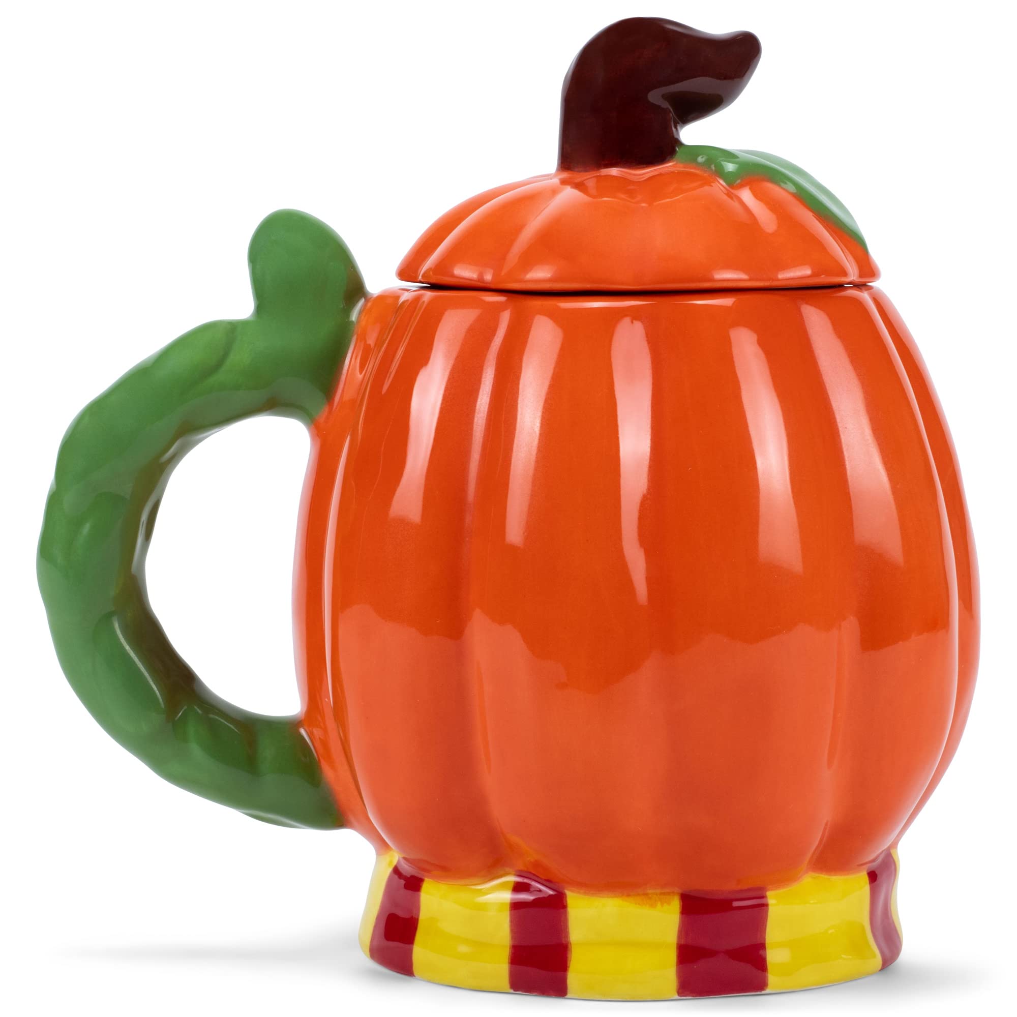 100 North ESNCHMG-PN Halloween Orange Pumpkin Jack O'Lantern Character 16 ounce Glossy Ceramic Coffee Tea Cup Mug For Your Favorite Morning Brew