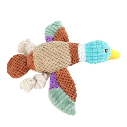 Squeaky Dog Toys for Small Dogs Plush Dog Toys Duck Puppy Toys Rope Puppy Chew Toys for Teething Stuffed Dog Squeaky Toys with Crinkle Dog Toys for Small Dogs, Medium, Large