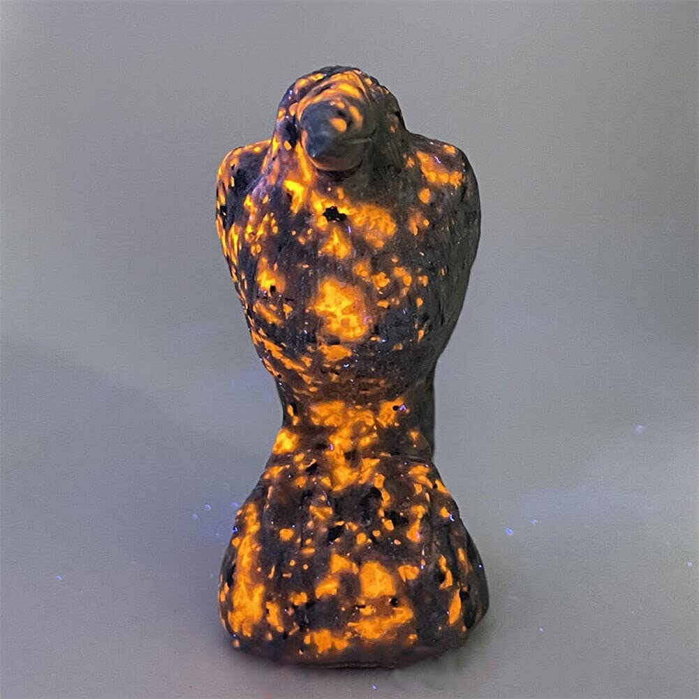 1pc Natural Yooperlite Crow Skull Quartz Crystal Skull Carved Figurines Gem 2.4"
