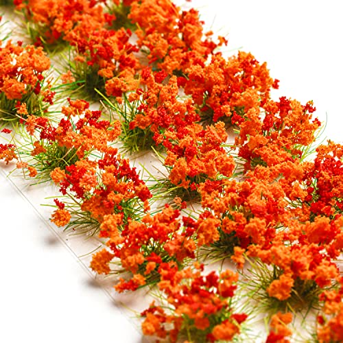 90 Pcs DIY Miniature Colorful Flower Cluster Flower Vegetation Groups Static Grass Tufts for Train Landscape Railroad Scenery Sand Military Layout Model Miniature Bases and Dioramas