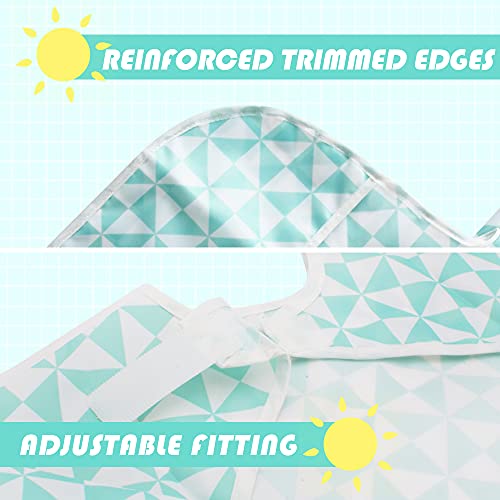 Little Dimsum Full Sleeved Feeding Bib 2 Pack,Baby & Toddler Waterproof Bib Apron,Food Protection Large Pocket Eating Smock 6-48 Months(L/Blue)