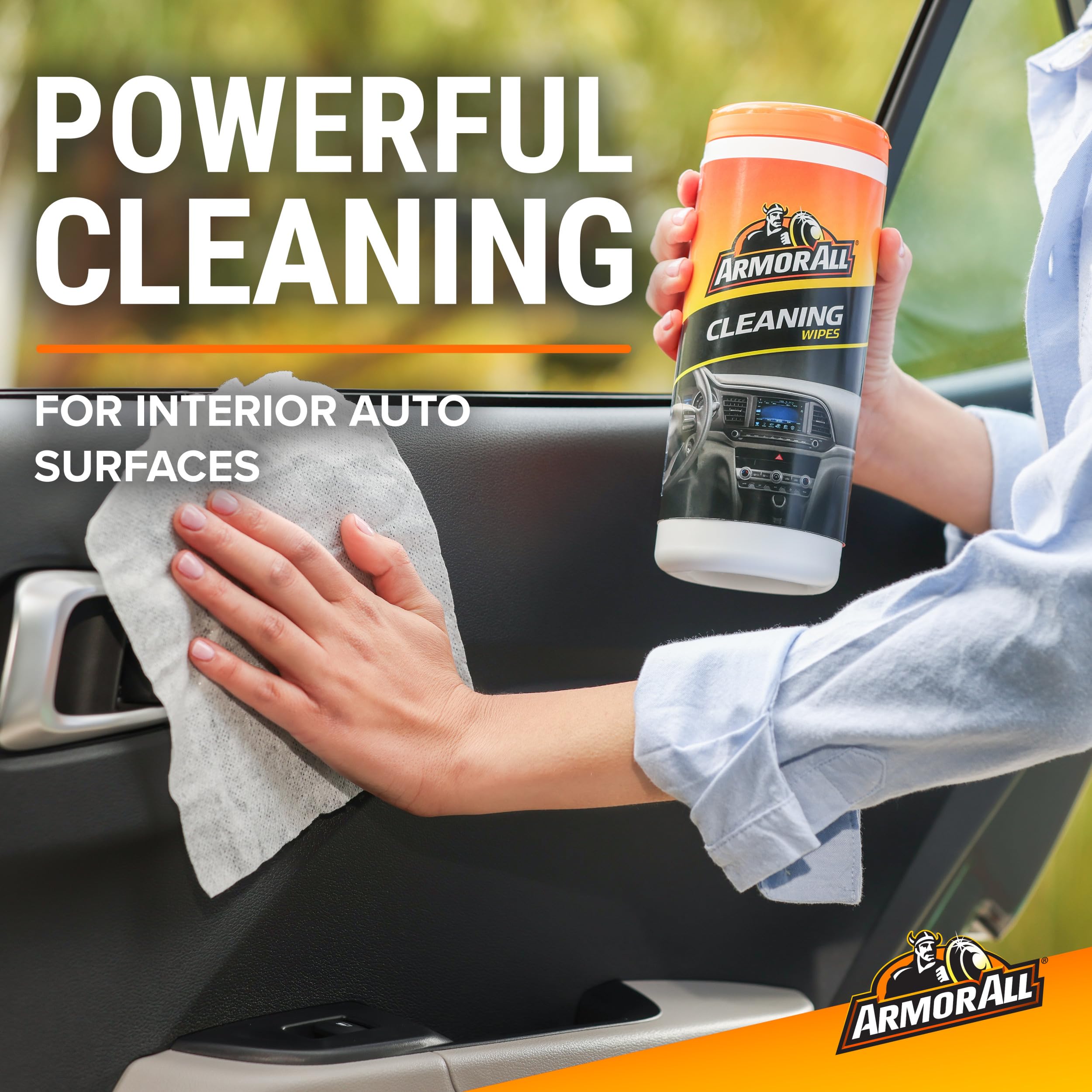 Armor All Car Cleaning Wipes , Wipes for Car Interior and Car Exterior, 50 Wipes Each