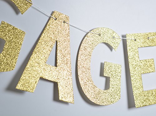 OneParty Engaged AF Gold Glitter Banner -Engagement Party , Bachelorette Party Decorations