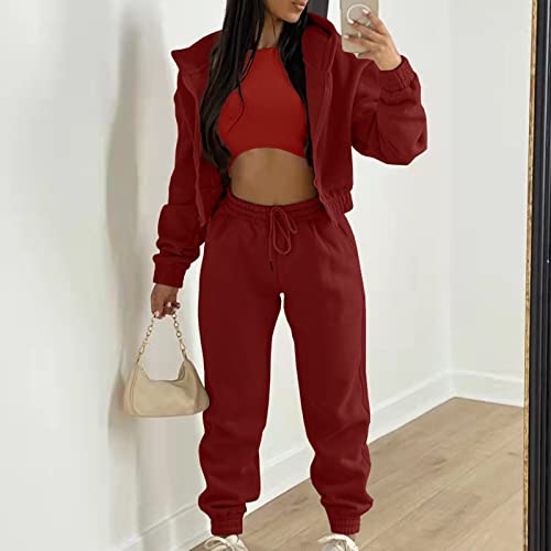 sweat outfits for women 2 pieces cotton chamarras de piel para mujer floral 2023 fall casual pullover hoodie pockets sweatpants long black sweater brown two piece set skirt christmas pajama set