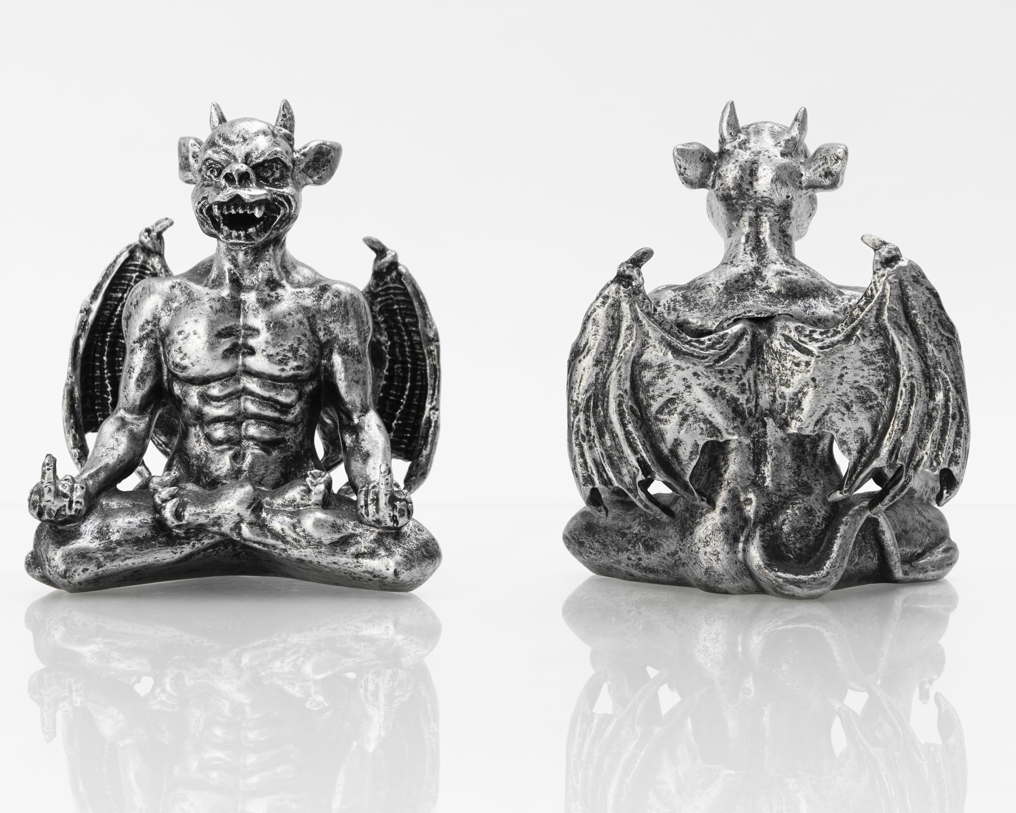BOIHEGU Gargoyle Statue 5 inch for Halloween Gothic Decoration, Gargoyle Keep Away Negative Visitors, Miniature Monster Guardian Gargoyle Statue for Front Porch Garden Patio Yard Lawn Decorations