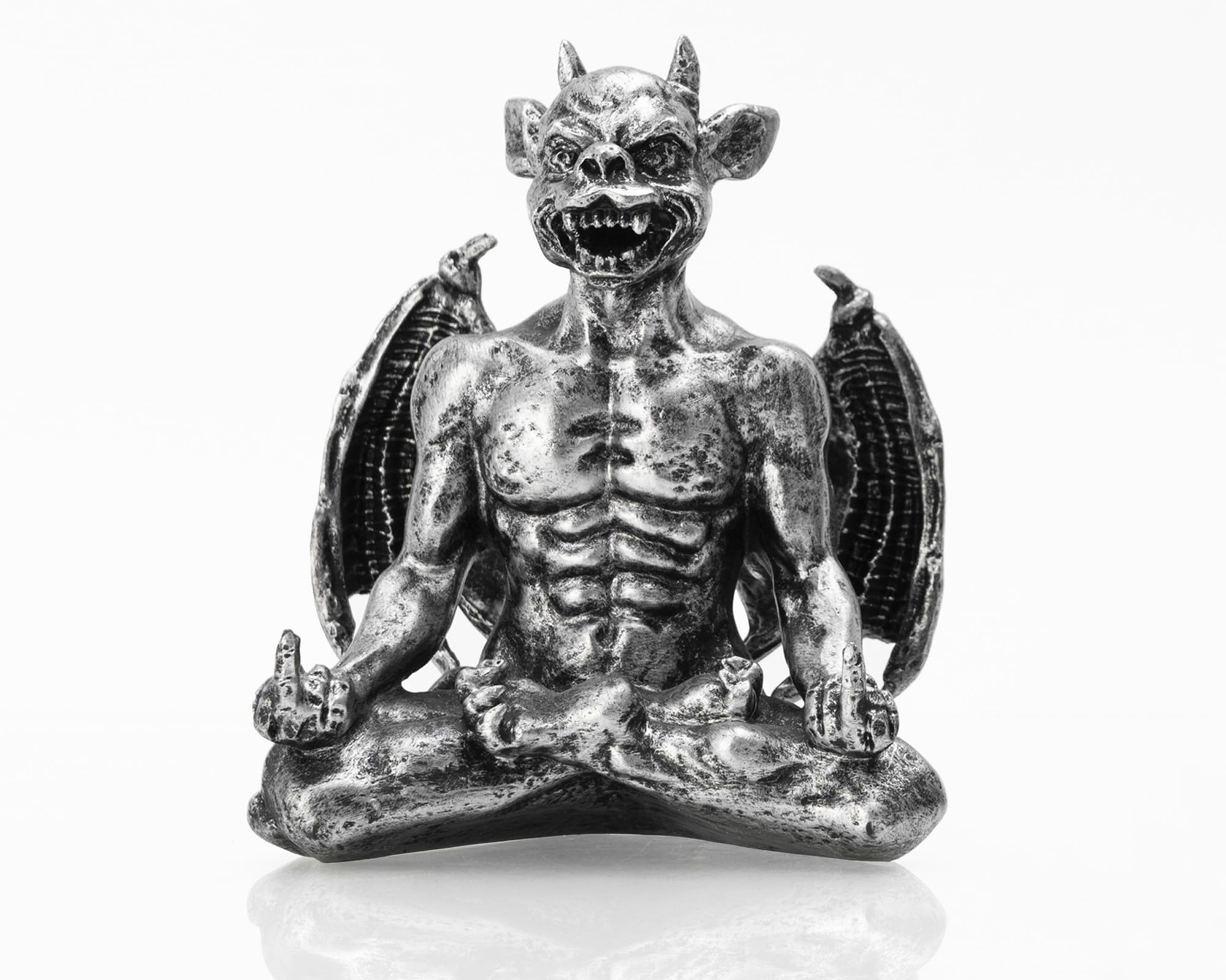 BOIHEGU Gargoyle Statue 5 inch for Halloween Gothic Decoration, Gargoyle Keep Away Negative Visitors, Miniature Monster Guardian Gargoyle Statue for Front Porch Garden Patio Yard Lawn Decorations