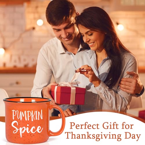 YHRJWN - Fall Coffee Mug, Pumpkin Spice Coffee Mug, Autumn Mug, Fall Cup, Thanksgiving Halloween Mug, Fall Autumn Decor, Thanksgiving Christmas Gifts for Women Men, Orange 15 Oz