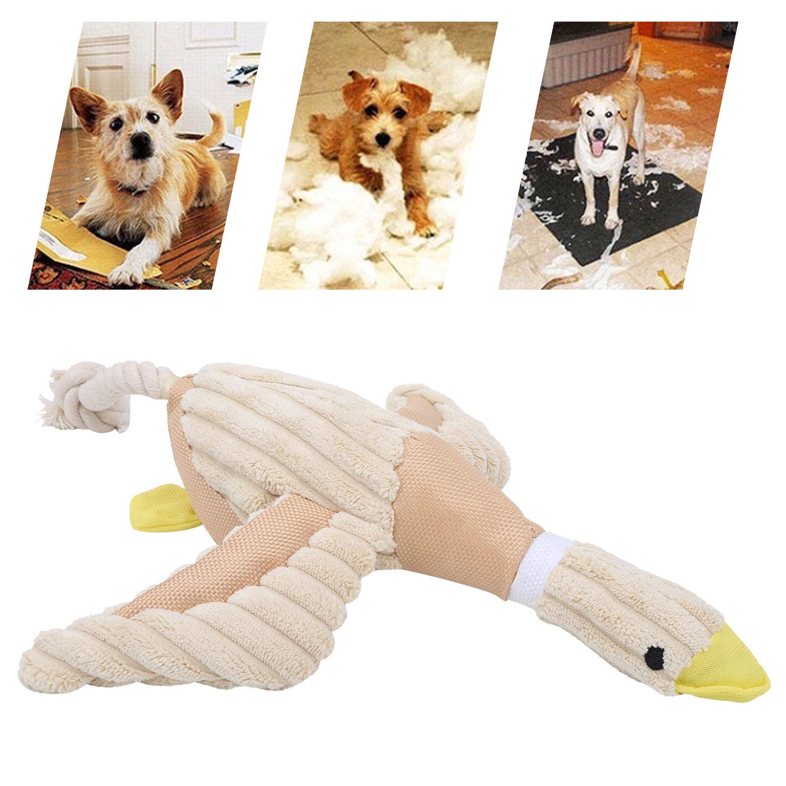 Squeaky Duck Pet Biting Toy Teeth Cleaning Chew Plush Toy Cat Play Interactive Toys for Puppy Small Medium Dogs (Squeaky Duck)