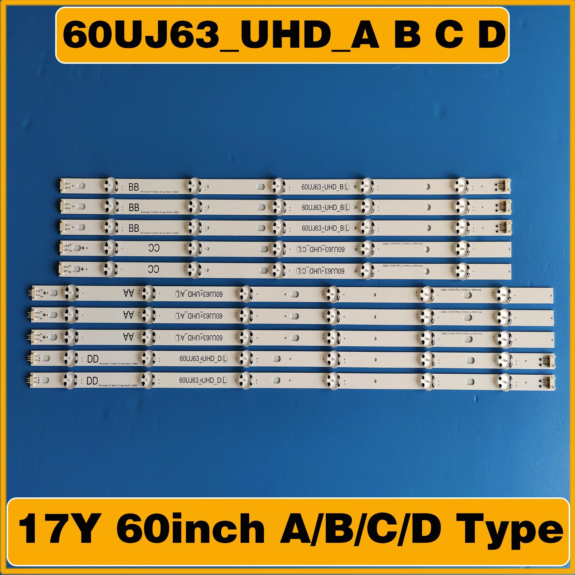 WAHRE LED Backlight Strip Fit for Lg 60UJ6309 60UJ6300 60UJ6050 60UJ630V 60UJ634V EAV63673006 17Y 60inch 60UJ63_UHD_A B C D NC600DGE