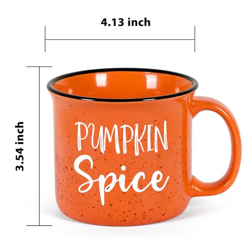 YHRJWN - Fall Coffee Mug, Pumpkin Spice Coffee Mug, Autumn Mug, Fall Cup, Thanksgiving Halloween Mug, Fall Autumn Decor, Thanksgiving Christmas Gifts for Women Men, Orange 15 Oz