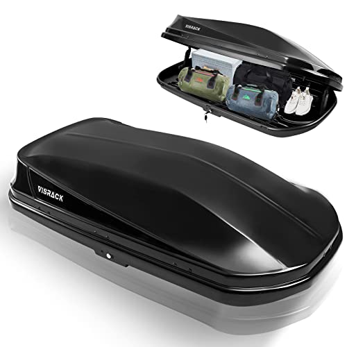 Cargo Box Waterproof Rooftop Cargo Carrier with Car Trunk Organizer Heavy Duty Roof Storage Box Hard Shell Rooftop Cargo Carrier Box Lockable Roof Luggage Storage Case 14 Cubic Feet (Black)
