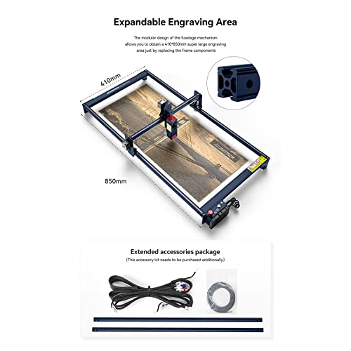 ATOMSTACK A5 M50 Pro Laser Engraver, 5.5W Fixed-Focus 0.08mm Compressed Spot Laser Cutter and Engraving Machine for Wood Metal with Terminal Panel for Offline Engraving, Engraving Area 410x400mm