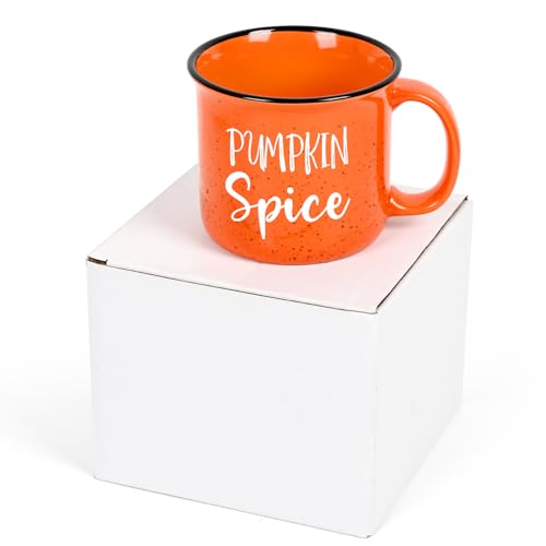 YHRJWN - Fall Coffee Mug, Pumpkin Spice Coffee Mug, Autumn Mug, Fall Cup, Thanksgiving Halloween Mug, Fall Autumn Decor, Thanksgiving Christmas Gifts for Women Men, Orange 15 Oz