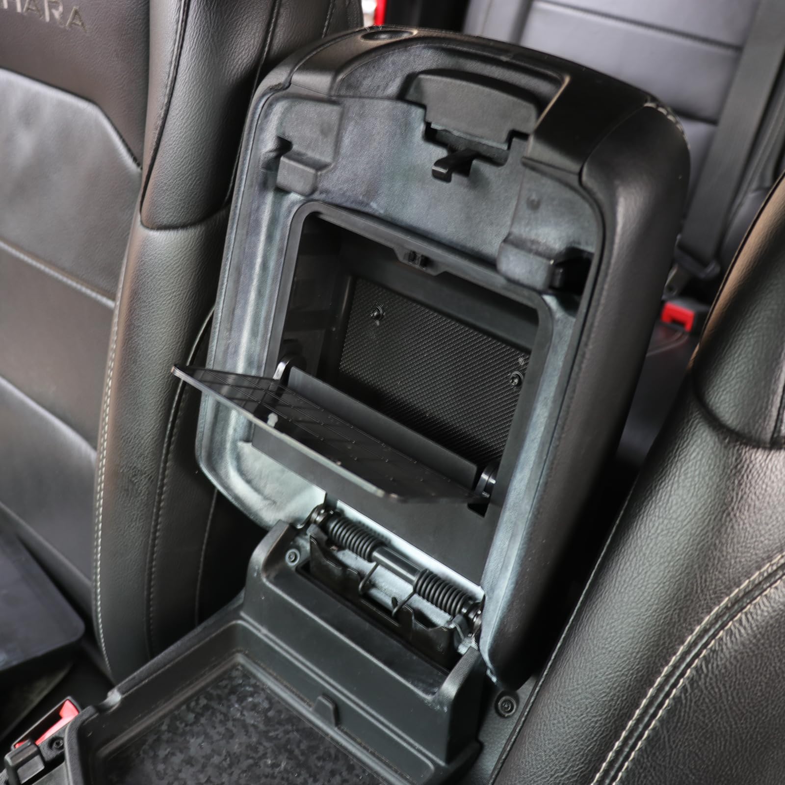 JHD-TOGO for Jeep Wrangler JL One-Touch Hidden Storage Console Box,Center Console Hidden Storage Box for 2018-2024 2025 Jeep Wrangler JL JT 4XE Accessories 2/4-Door,Center Console Box,Black
