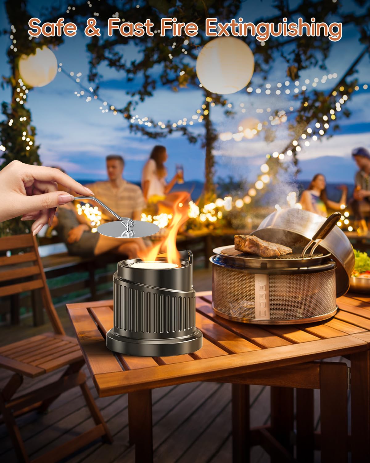 Trushome Tabletop Fire Pit - High Heat-Resistant Ceramic Firepit with Fire Extinguisher, Double Layer Smokeless Firepit, Ideal for Valentine's Day, Birthdays, White Elephant Gifts