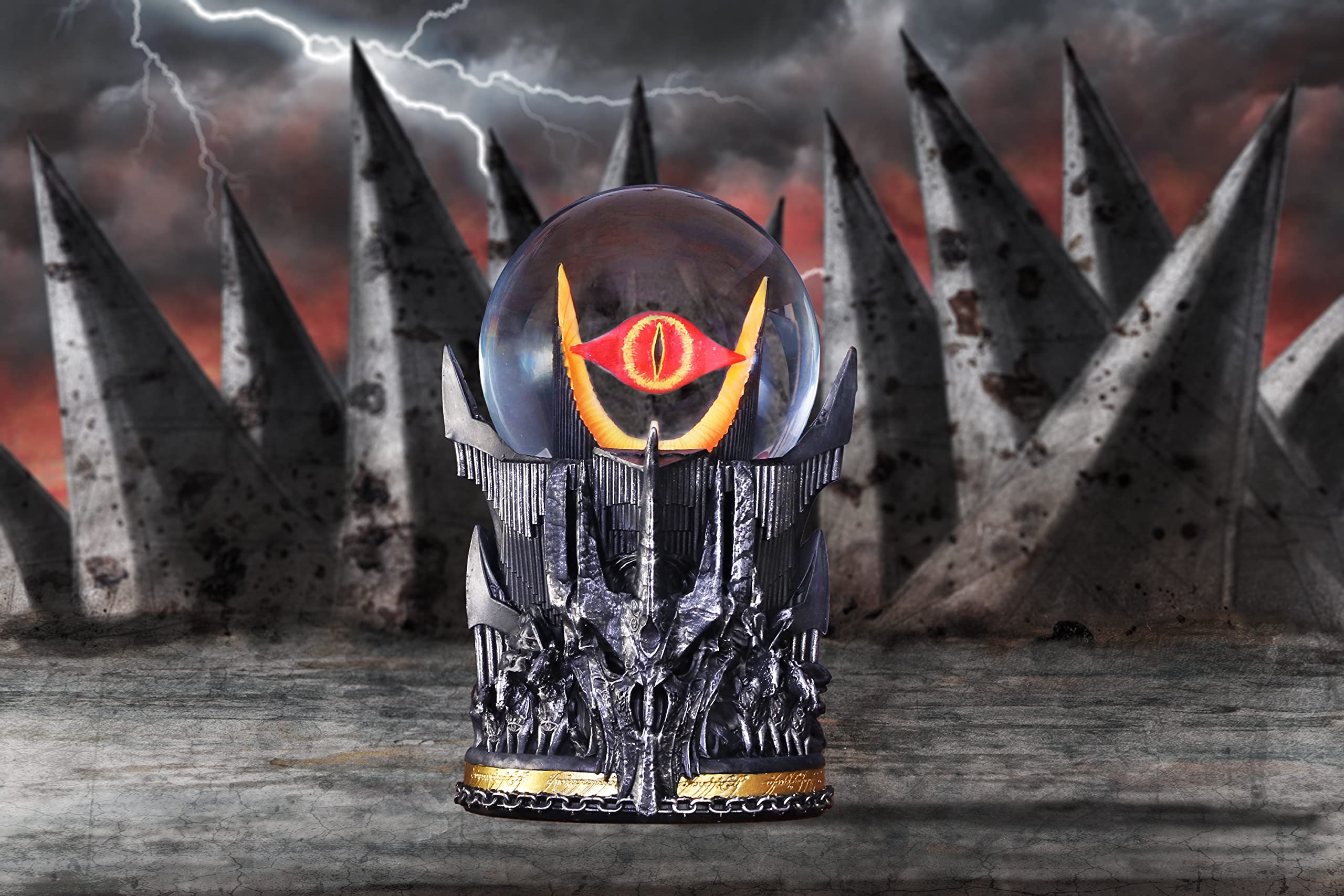Nemesis Now Officially Licensed Lord of The Rings Sauron Snow Globe, Grey, 18cm
