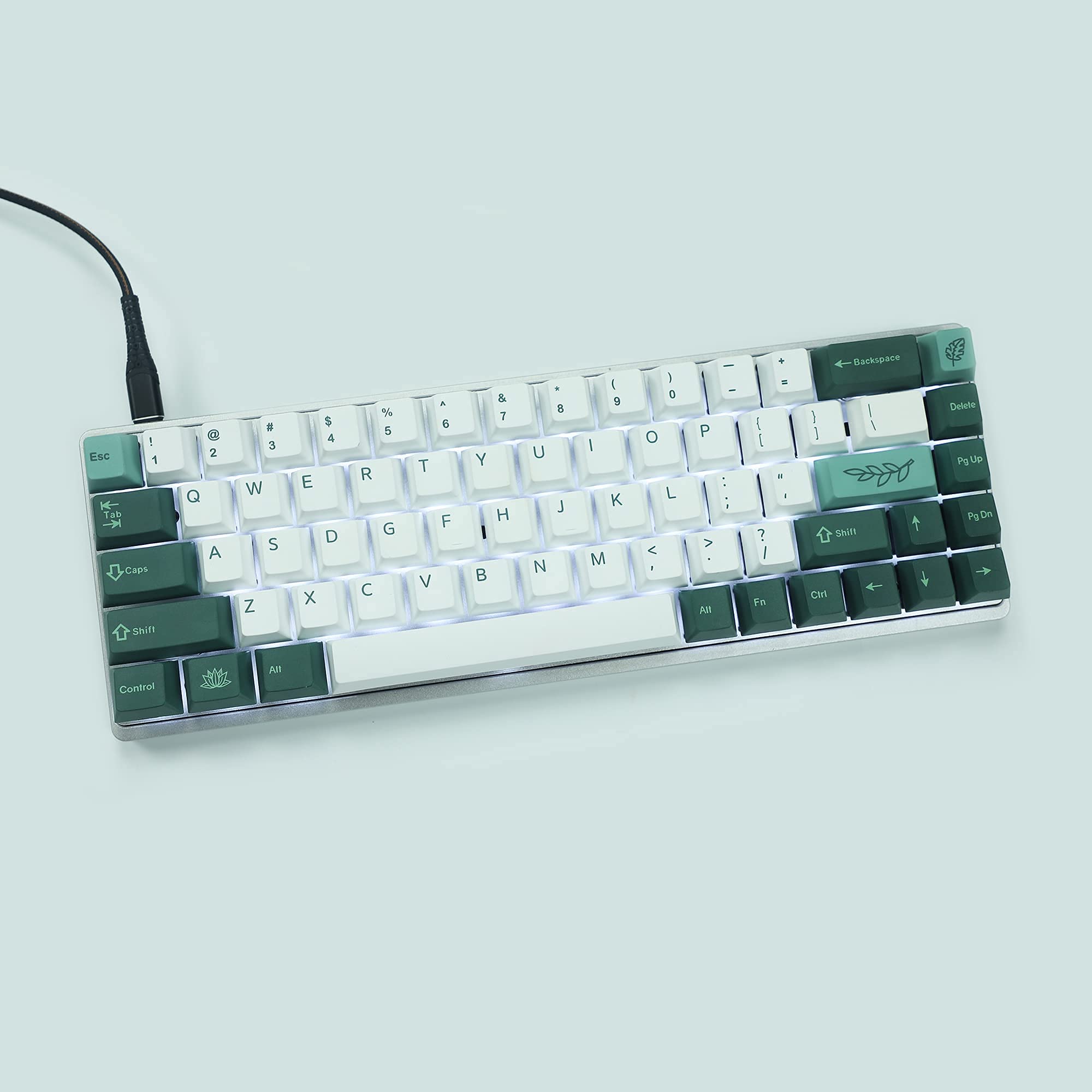 144 Keys Botanical Cherry Profile PBT Dye Sub Keycaps for MX Mechanical Keyboard GMMK Filco Ducky 104 TKL GK61 KBD75 96 GK64 68 (144 Key Botanical)