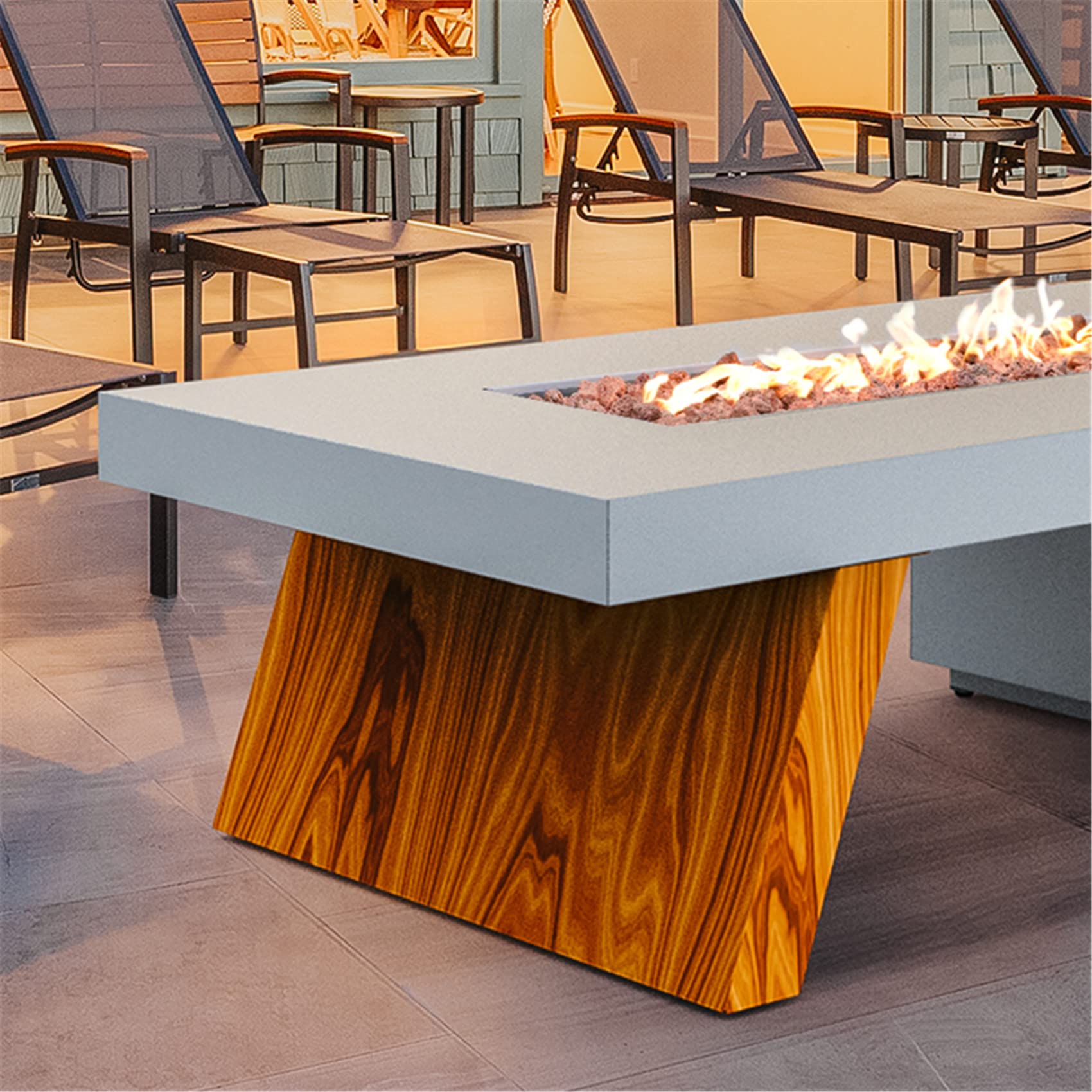 Onlyfire Premium 60” Outdoor Fire Pit Table with Lava Rocks& 12FT Hose, Large Propane Gas Firepit, Smokeless Fireplace 60,000BTU, Flame Adjustable for Backyard Patio Bonfire Party, Patio Heater FP015