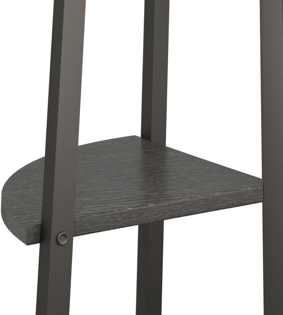 vidaXL 5-Tier Corner Storage Shelf - Black Steel Frame Bookcase for Living Room, Bedroom, Office - 17.9"x12.4"x70.9" Size
