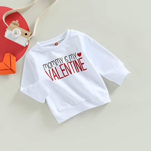 Baby Girl Boy Long Sleeve Sweatshirt Crewneck Oversize Pull On Top Fall Winter Spring Cute Baby Clothes (White,6-12 Months)