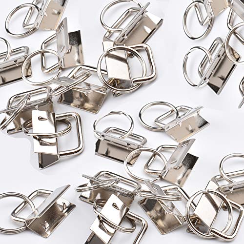 EWONICE Glass Running Pliers and 40 Pcs 1 Inch Fob Chain Wristlet Hardware with Key Ring (Key Fob with Pliers)