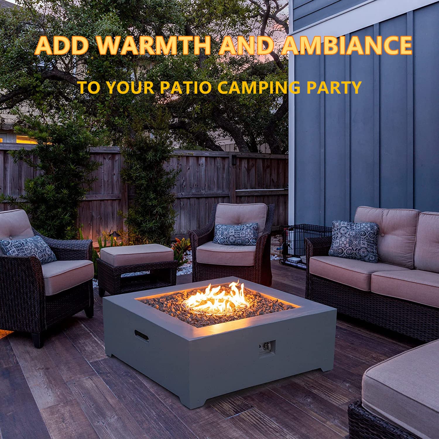 Onlyfire Premium 42” Outdoor Fire Pit Table with Lava Rocks& 12FT Hose, Large Propane Gas Firepit, Smokeless Fireplace 60,000BTU for Backyard Patio Bonfire Party, Patio Heater, Sand Cast Aluminum