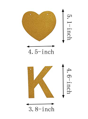 Ucity Drunk in Love Banner Gold Glitter Garland for Bachelorette Party Wedding Engagement Bridal Shower Party Decorations