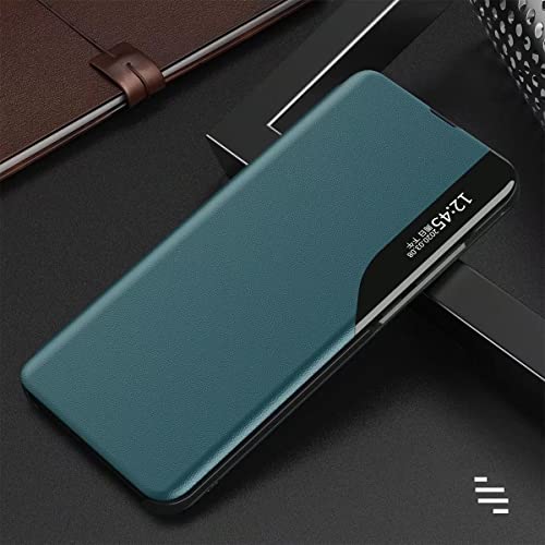 YukeTop Cover for Oppo Reno2 Case, with Stand, Clear Window + Leather + PC, Flip Cover, Cover Protection for Oppo Reno2.(Green)