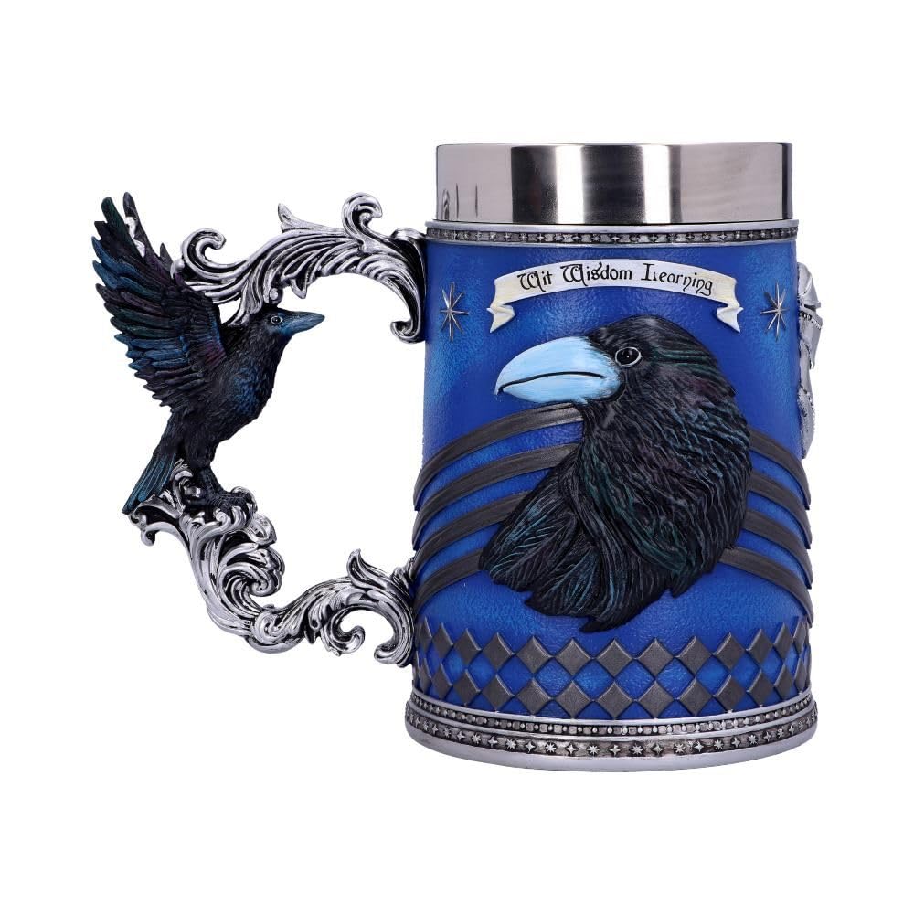 Nemesis Now Harry Potter Ravenclaw Hogwarts House Collectible Bronze Resin Tankard, 1 Count (Pack of 1), Blue Silver