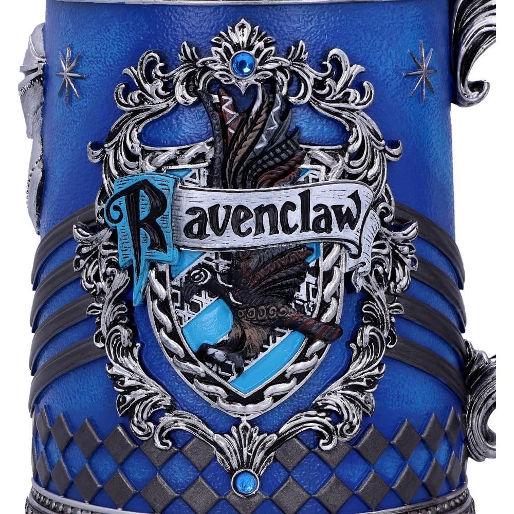 Nemesis Now Harry Potter Ravenclaw Hogwarts House Collectible Bronze Resin Tankard, 1 Count (Pack of 1), Blue Silver