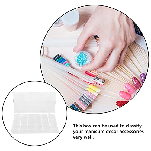 FOMIYES 2pcs 24 Grids Clear Plastic Jewelry Box Organizer Storage Container with Dividers Earring Storage Box Jewelry Divided Storage Case