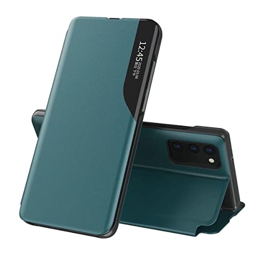 YukeTop Cover for Oppo Reno2 Case, with Stand, Clear Window + Leather + PC, Flip Cover, Cover Protection for Oppo Reno2.(Green)