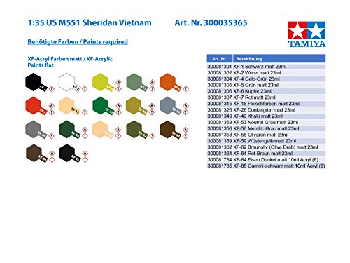 Tamiya 35365 1/35 US Airborne Tank M551 Sheridan Plastic Model Kit