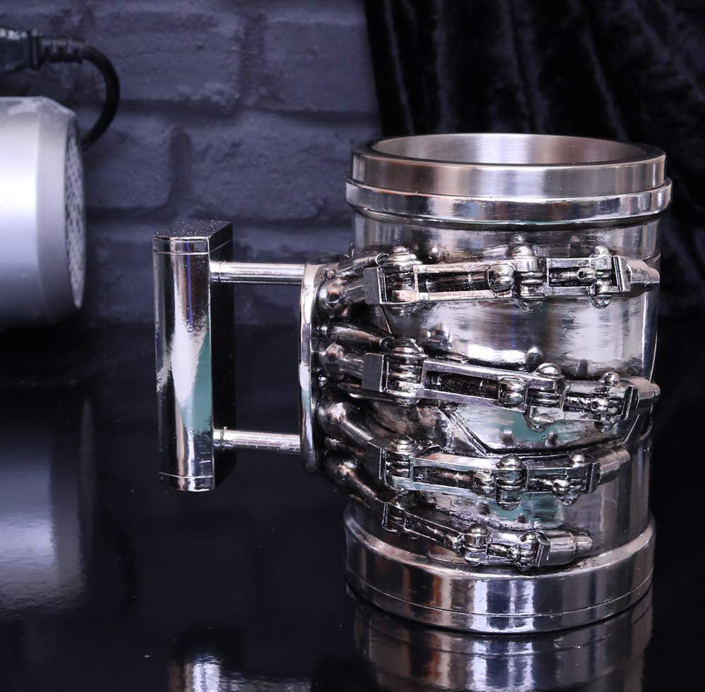 Nemesis Now T-800 Terminator 2 Judgement Day Tankard Mug Featuring the Cyberdyne Systems Logo, Officially Licensed Hand-Painted Resin, Futuristic Sci-Fi Decor, 17cm