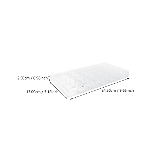 FOMIYES 2pcs 24 Grids Clear Plastic Jewelry Box Organizer Storage Container with Dividers Earring Storage Box Jewelry Divided Storage Case
