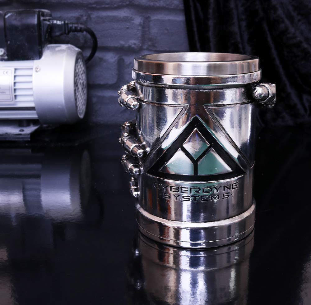 Nemesis Now T-800 Terminator 2 Judgement Day Tankard Mug Featuring the Cyberdyne Systems Logo, Officially Licensed Hand-Painted Resin, Futuristic Sci-Fi Decor, 17cm