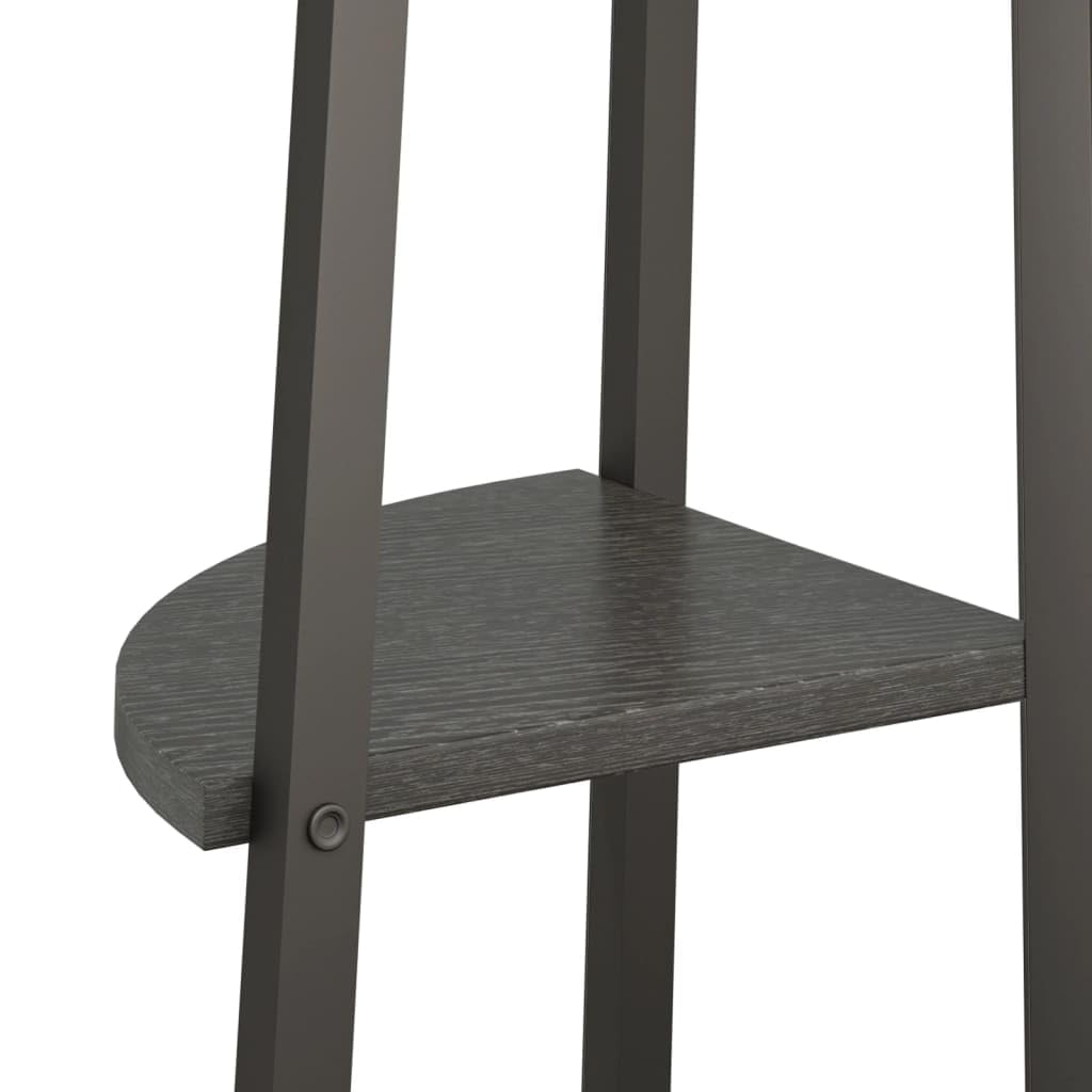 vidaXL 5-Tier Corner Storage Shelf - Black Steel Frame Bookcase for Living Room, Bedroom, Office - 17.9"x12.4"x70.9" Size