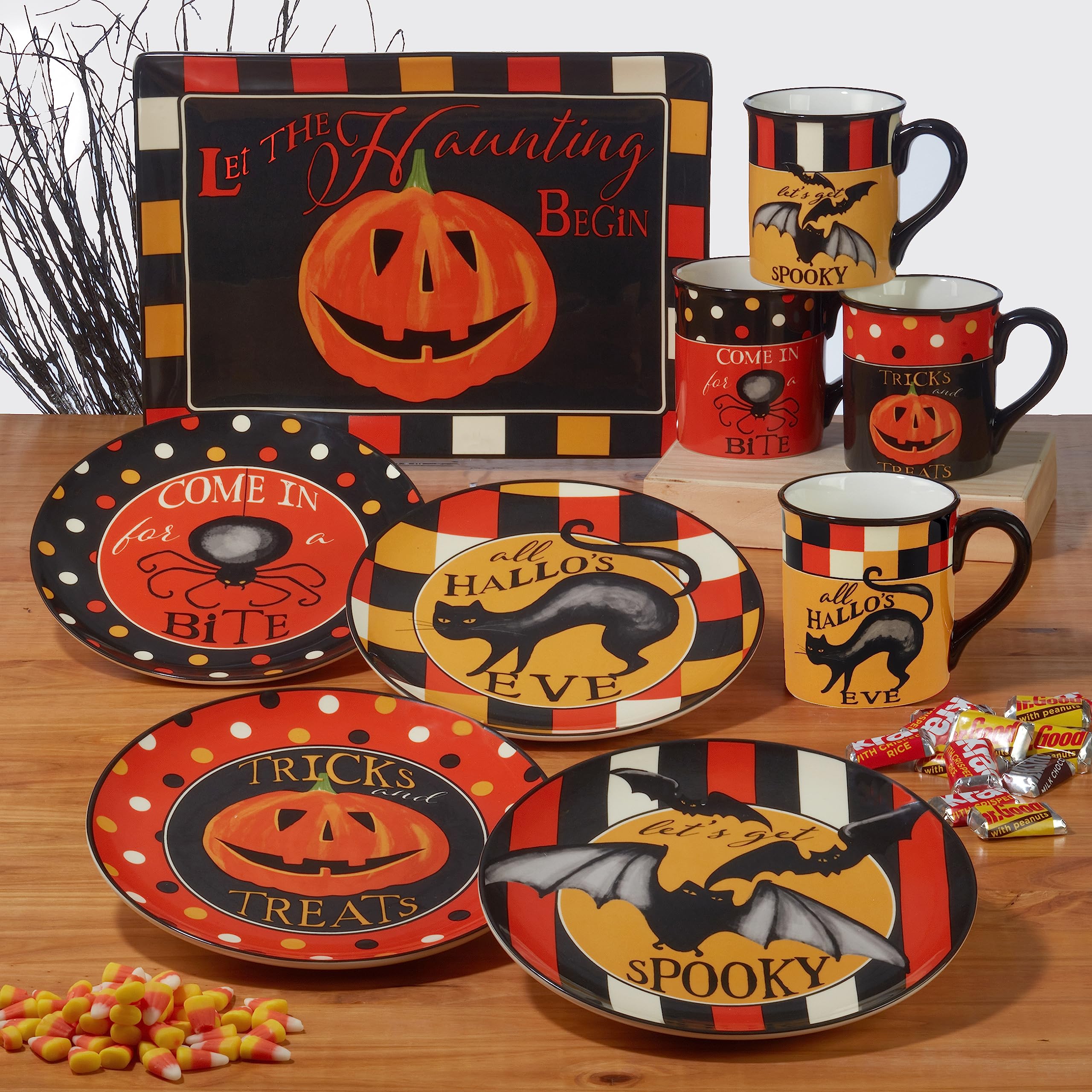 Certified International Spooky Halloween 18 oz. Mug, Set of 4, Multicolor